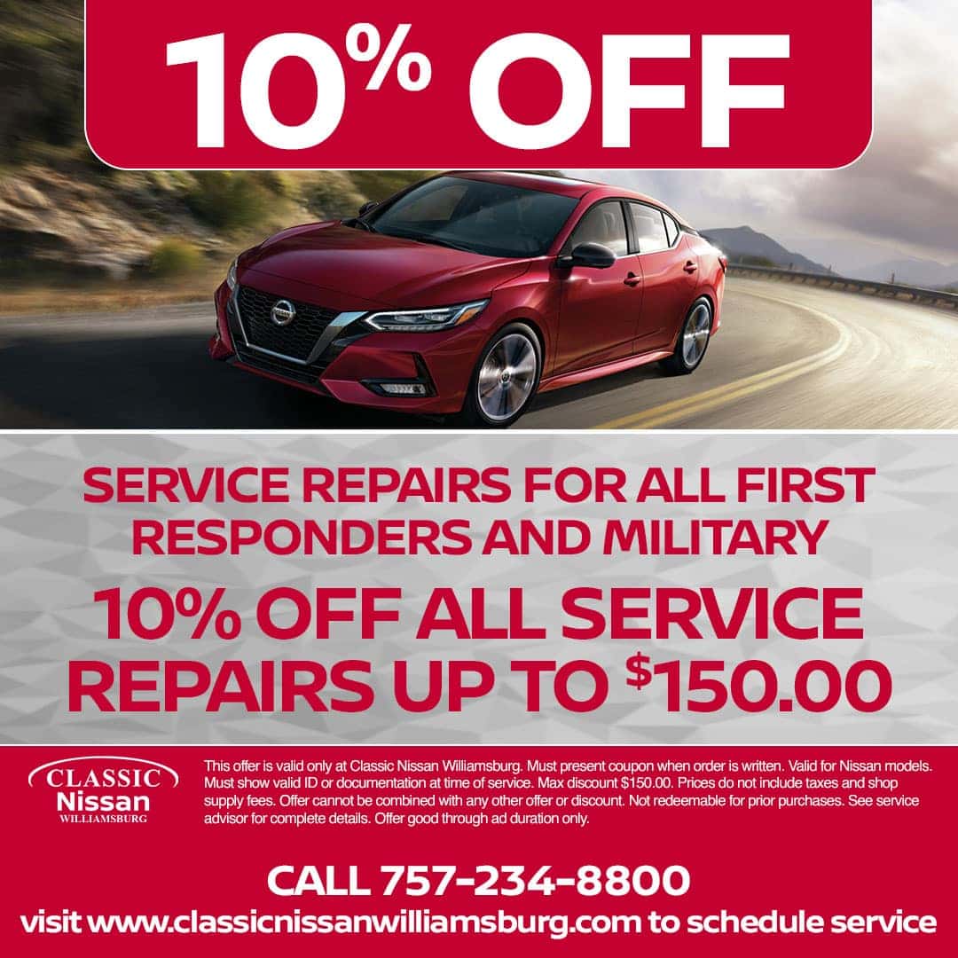 Auto Service Specials | Classic Nissan Williamsburg near Lightfoot