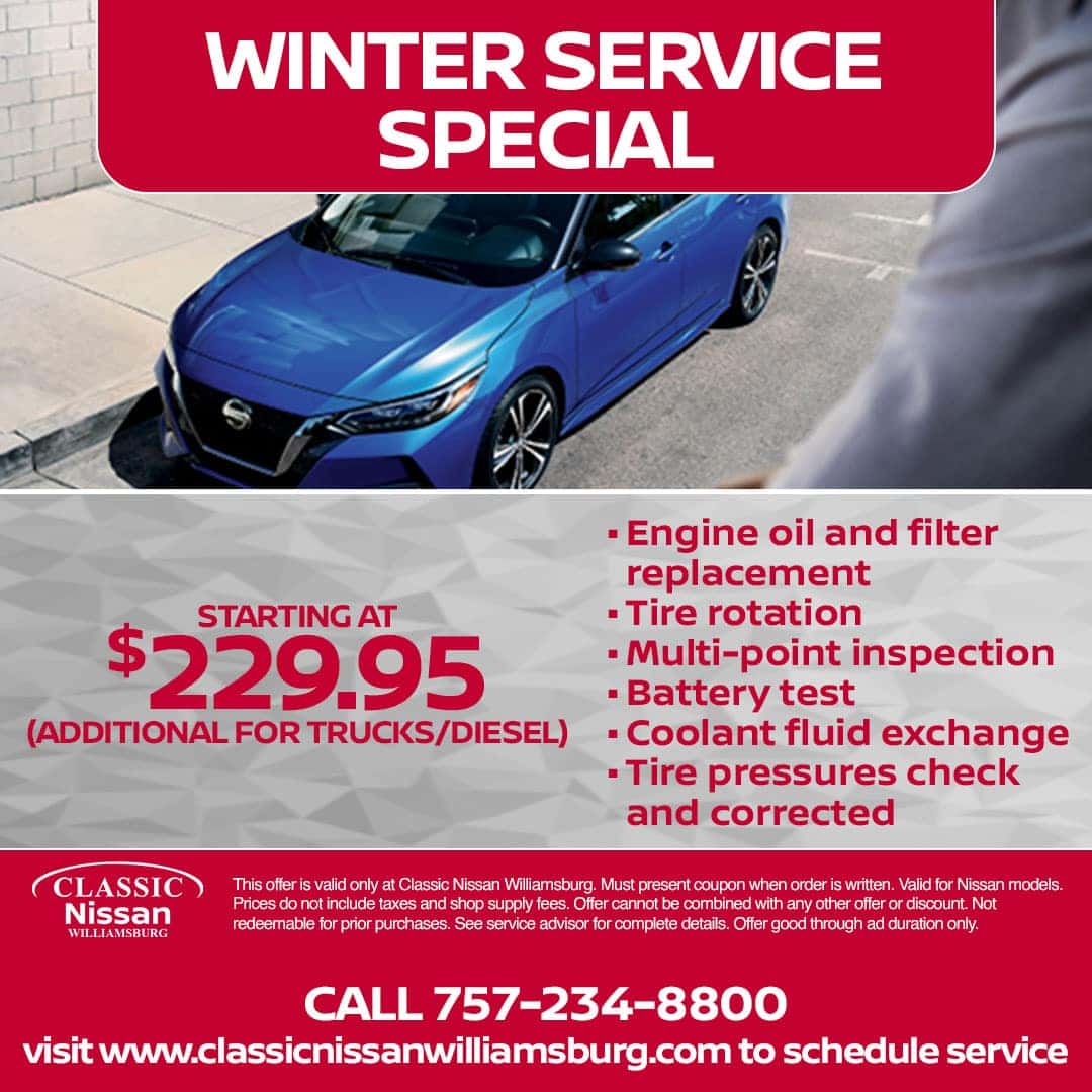 Auto Service Specials | Classic Nissan Williamsburg near Lightfoot