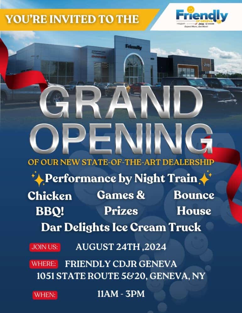 Grand Opening Event | Friendly CDJR of Geneva