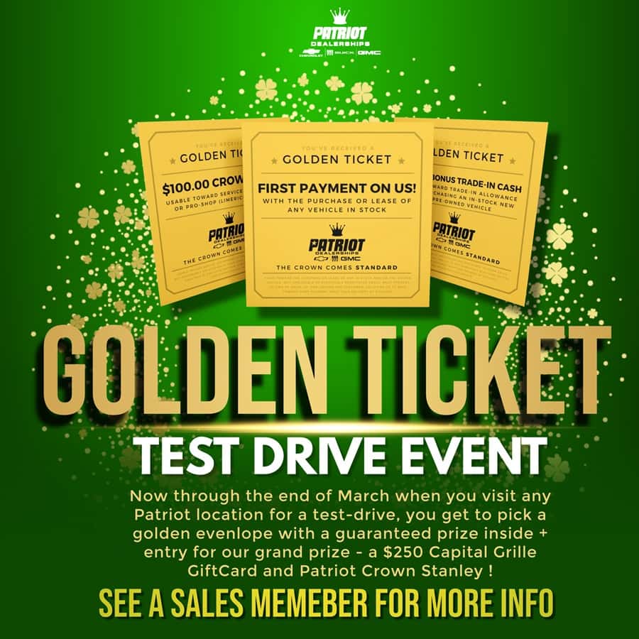 Patriot March Golden Ticket Test Drive in Limerick, PA | Patriot ...